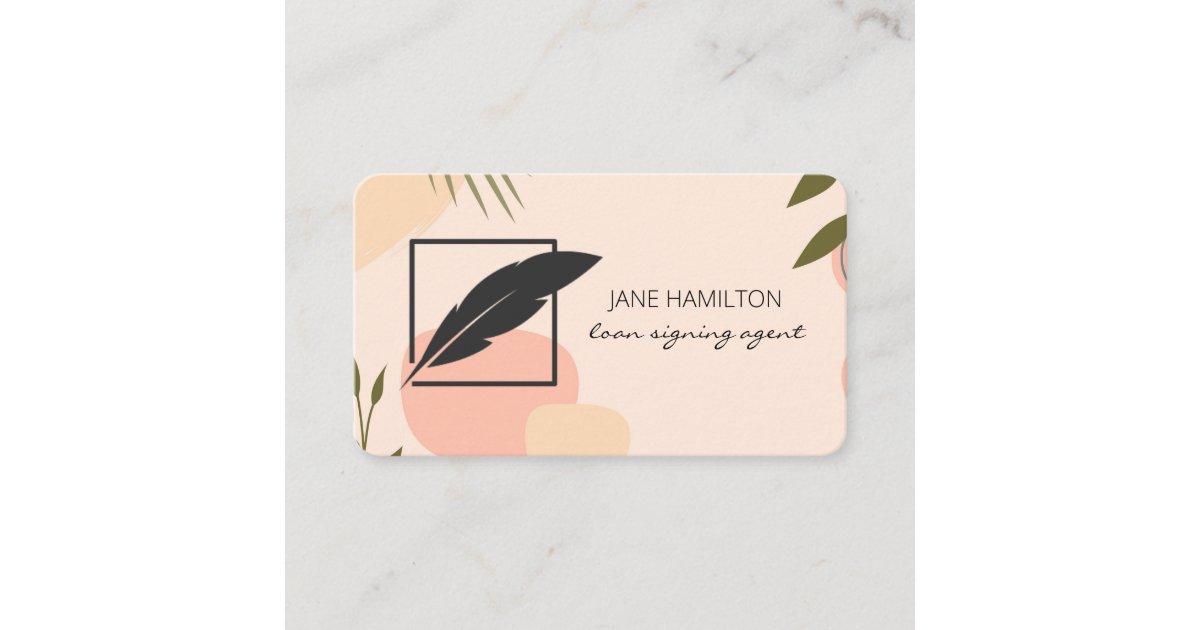 Notary Loan Signing Agent Boho Business Card | Zazzle