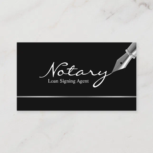 Notary Loan Signing Agent Business Card | Zazzle