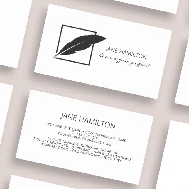Notary Loan Signing Agent Business Card | Zazzle