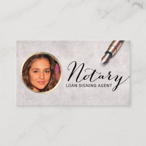 Notary Loan Signing Agent Custom Photo Business Card | Zazzle