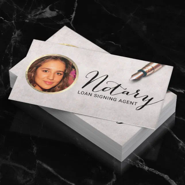 Notary Loan Signing Agent Custom Photo Business Card | Zazzle