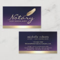 Notary Loan Signing Agent Gold Border Deep Purple Business Card | Zazzle