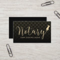Notary Loan Signing Agent Gold Pen 3D Script Lux Business Card | Zazzle