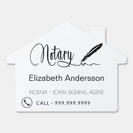 Notary loan signing agent house sign | Zazzle