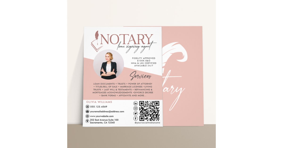 Notary Loan Signing Agent Modern Photo Flyer | Zazzle