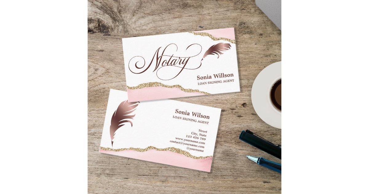 Notary Loan Signing Agent Modern Professional Business Card | Zazzle