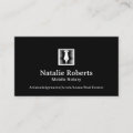 Notary Loan Signing Agent Pen Nib Logo Plain Black Business Card | Zazzle