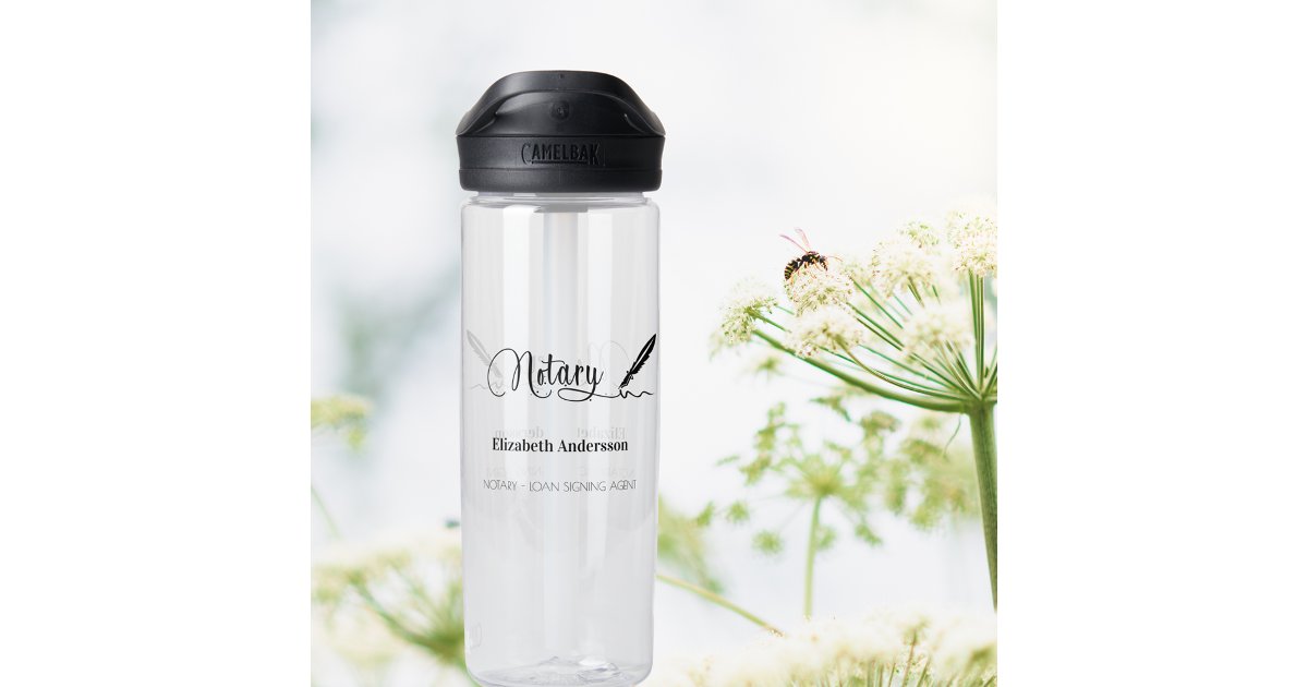 Notary loan signing agent pen water bottle | Zazzle