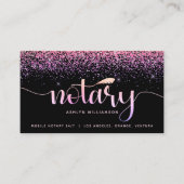 Notary Loan Signing Agent Pink Purple Glitter Chic Business Card | Zazzle