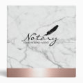Notary Loan Signing Agent Rose Gold Border Marble 3 Ring Binder | Zazzle