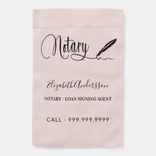 Notary loan signing agent rose gold garden flag | Zazzle