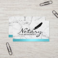 Notary Loan Signing Agent Turquoise Border Marble Business Card | Zazzle