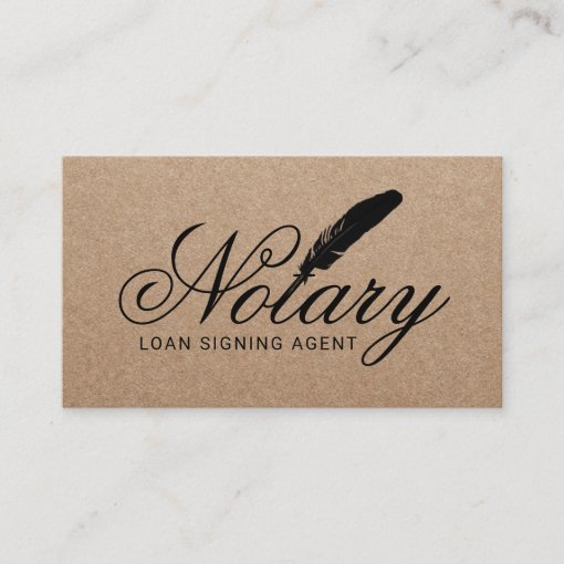 Notary Loan Signing Agent Typography Kraft Business Card | Zazzle