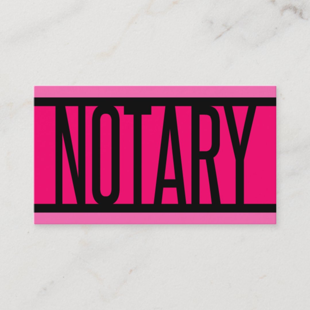 Notary Pink Striped Business Card | Zazzle
