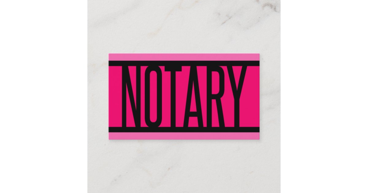 Notary Pink Striped Business Card | Zazzle