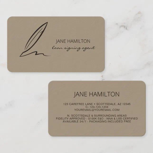 Notary Professional Loan Signing Agent Business Card | Zazzle