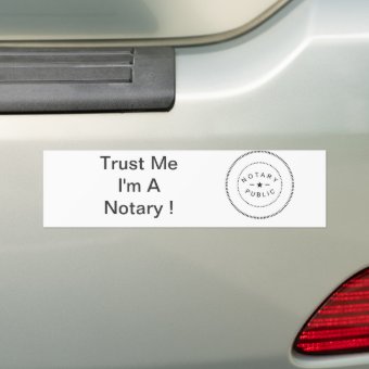NOTARY PUBLIC ACCESSORIES BUMPER STICKER | Zazzle
