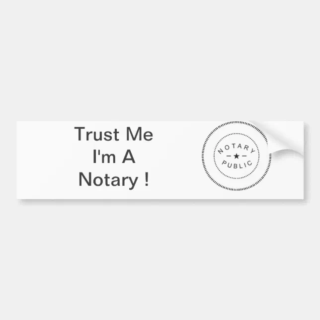 NOTARY PUBLIC ACCESSORIES BUMPER STICKER | Zazzle