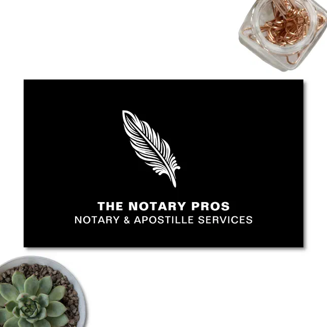 Notary Public Apostille Service Modern Black Business Card | Zazzle