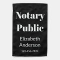 Notary Public Black and White Name Phone Number Garden Flag | Zazzle