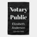 Notary Public Black and White Name Phone Number Garden Flag | Zazzle