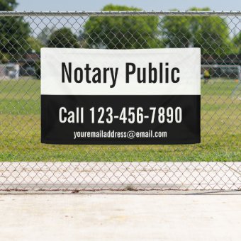 Notary Public Black and White Promotional Template Banner | Zazzle
