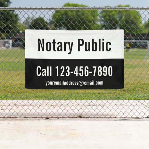 Notary Public Black and White Promotional Template Banner | Zazzle