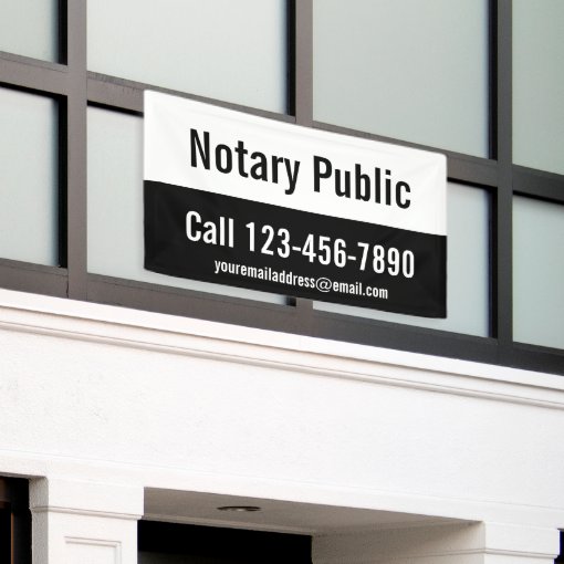 Notary Public Black and White Promotional Template Banner | Zazzle
