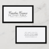 Notary Public Black Border White Modern Card | Zazzle