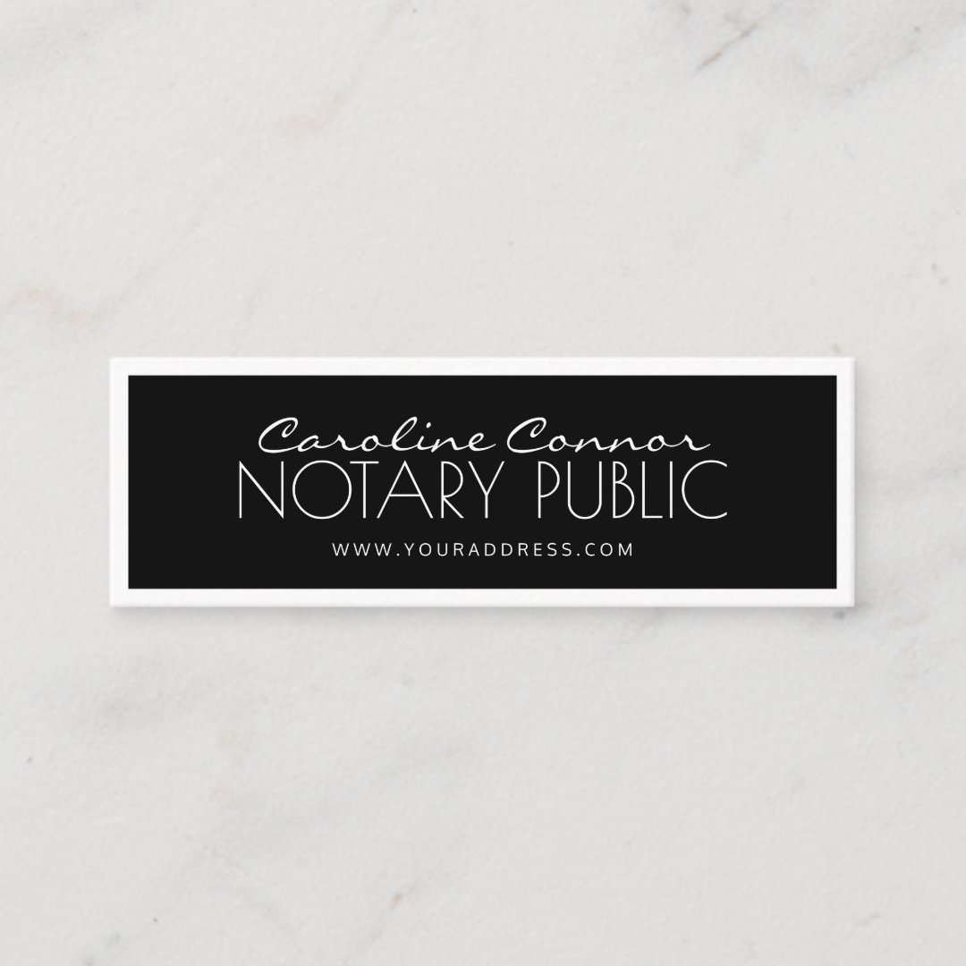 Notary Public Black & White Bordered Card | Zazzle