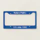 Notary Public Blue and White Template License Plate Frame | Zazzle