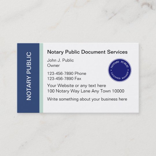 Notary Public Business Cards | Zazzle.com