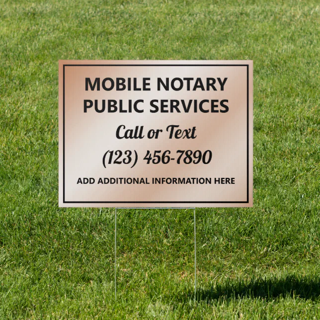 Notary Public Business Outdoor Advertising Sign | Zazzle