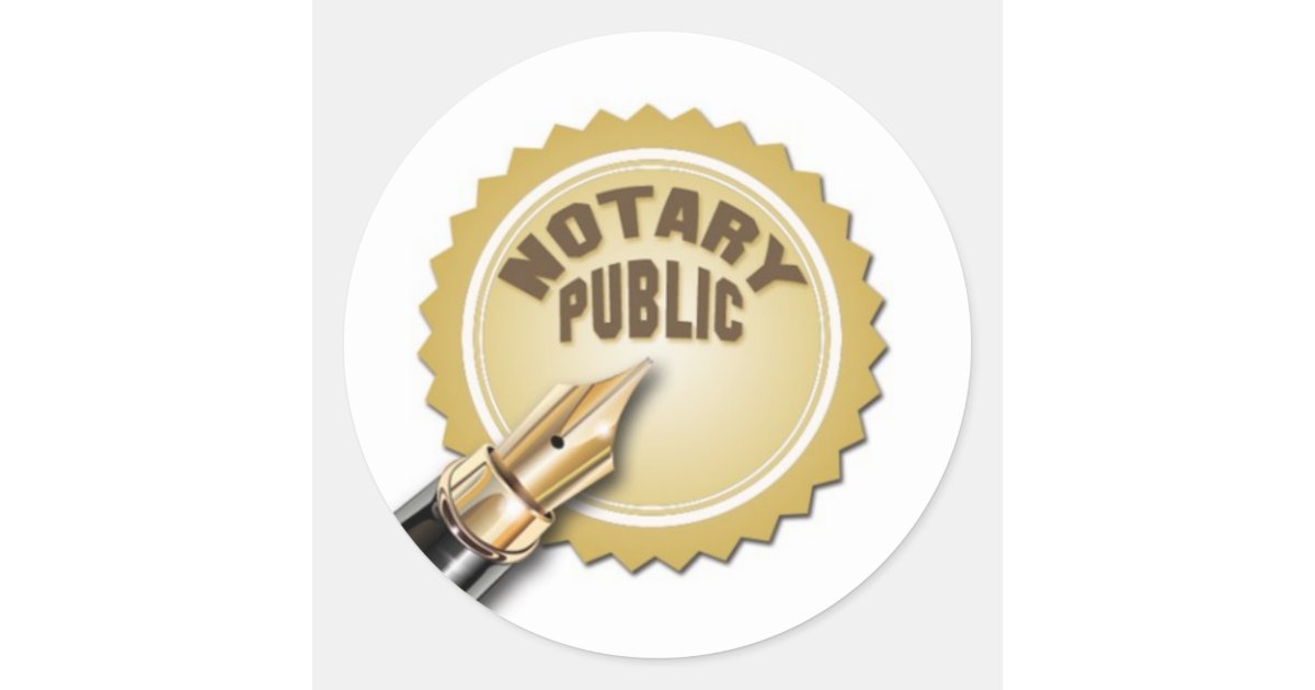 Notary Public Classic Round Sticker | Zazzle