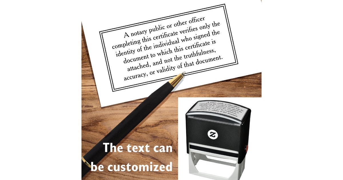 Notary Public Disclaimer Custom Information Self-inking Stamp | Zazzle