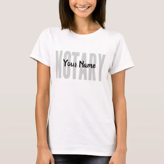 Notary Public Faded Black Big Font Customized T-Shirt | Zazzle