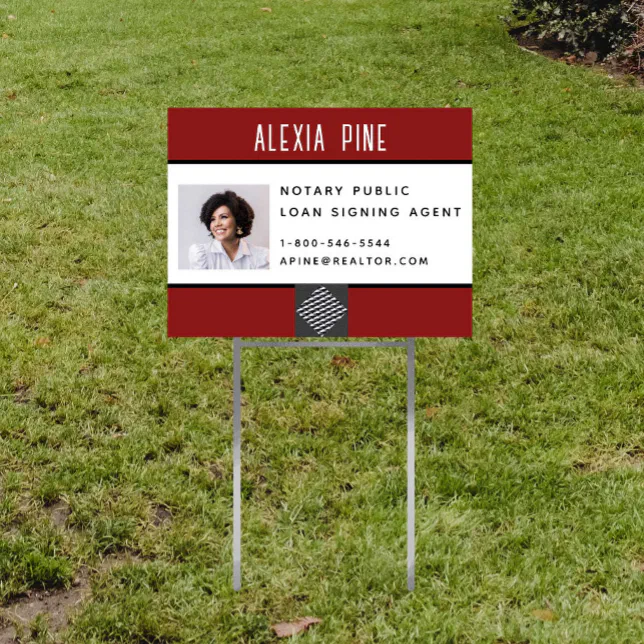 Notary Public Loan Signing Agent Metal Mesh Red Sign | Zazzle