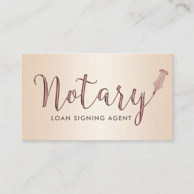 Notary Public Loan Signing Agent Modern Pearl Business Card | Zazzle