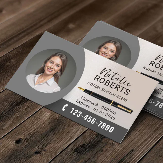 Notary Public & Loan Signing Agent Modern Photo Business Card | Zazzle