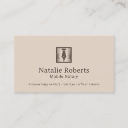Notary Public Loan Signing Agent Pen Nib Logo Business Card | Zazzle