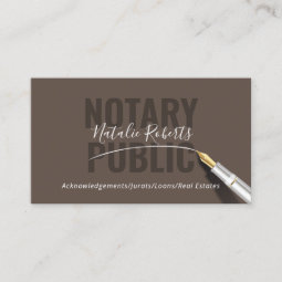 Notary Public Loan Signing Agent Signature Business Card | Zazzle