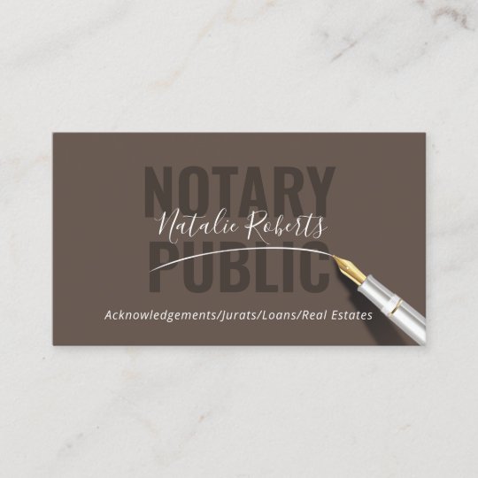 Notary Public Loan Signing Agent Signature Business Card | Zazzle.com