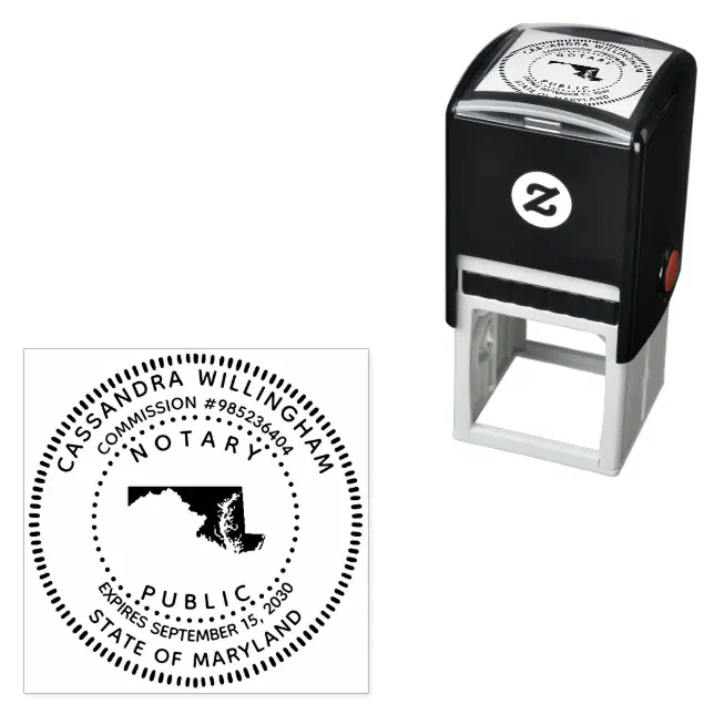 Notary Public Maryland Self-inking Stamp | Zazzle