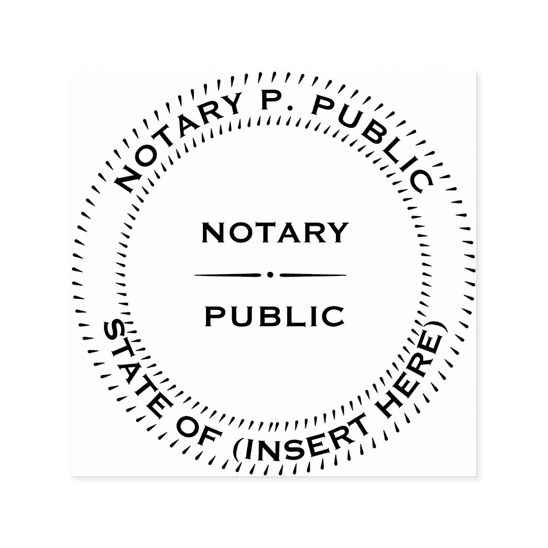 Notary Public round line divider Self-inking Stamp | Zazzle