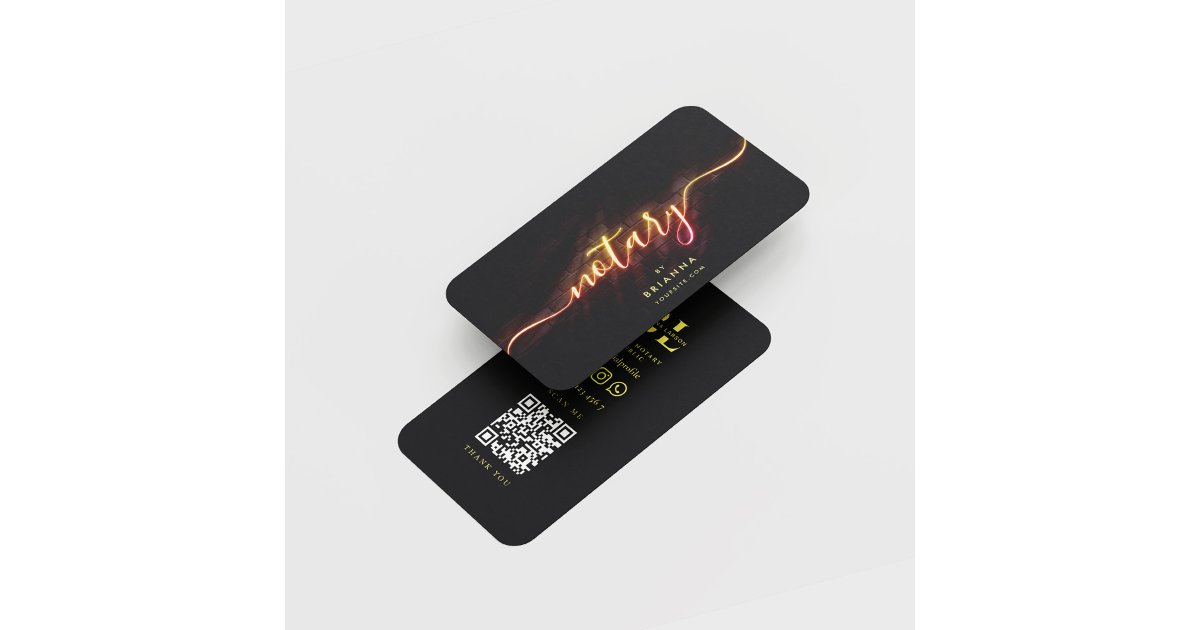 Notary Public Script Monogram QR Business Card | Zazzle
