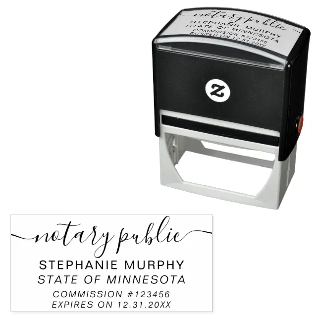 Notary Public Seal Custom Self-Inking Stamp | Zazzle