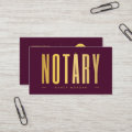Notary Public Signing Agent Logo Burgundy & Gold Business Card | Zazzle