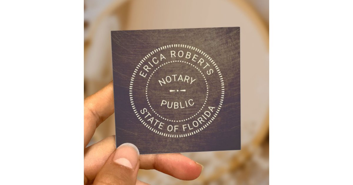 Notary Public Stamp Vintage Texture Square Business Card | Zazzle