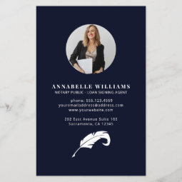 Notary Public Watercolor Quill Feather QR Code Flyer | Zazzle