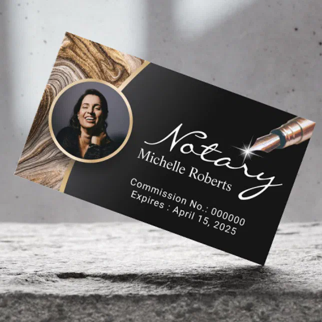 Notary Signing Agent Modern Photo Professional Business Card | Zazzle